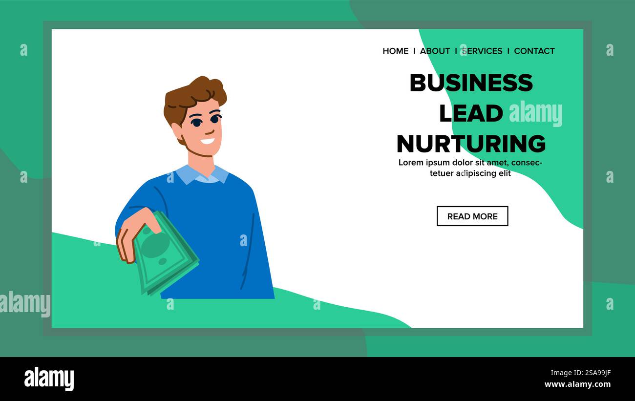 content business lead nurturing vector. engagement conversion ...