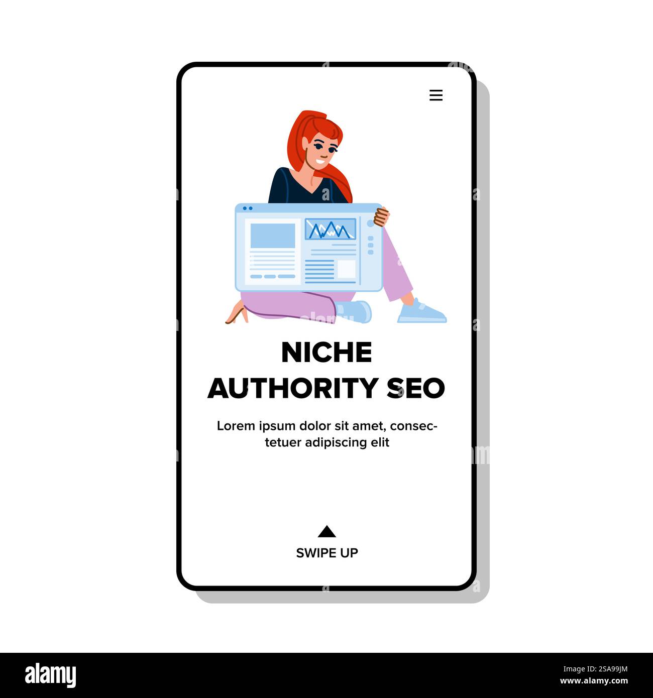 strategy niche authority seo vector. keywords ranking, traffic website ...