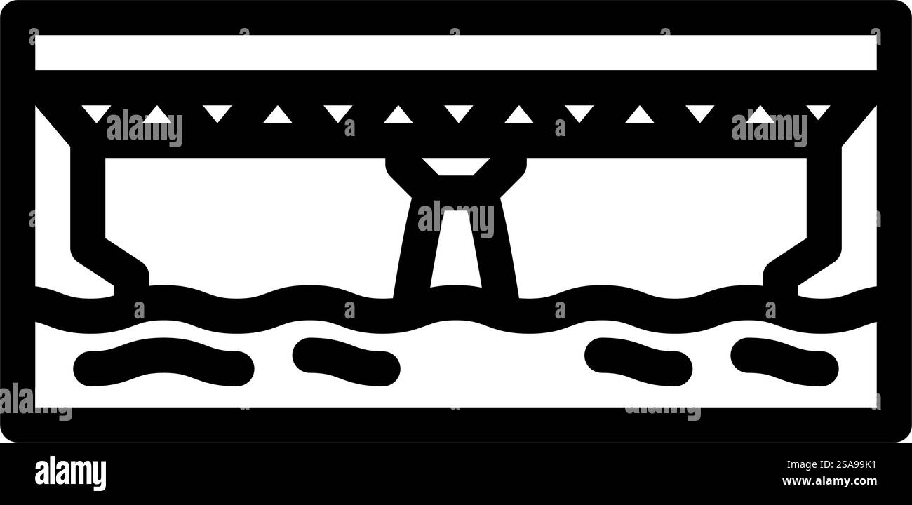 girder bridge line icon vector. girder bridge sign. isolated contour ...