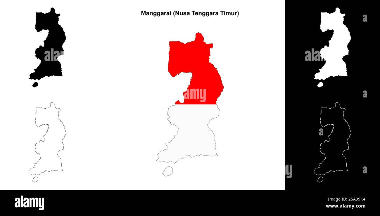 Manggarai blank outline map set Stock Vector Image & Art - Alamy