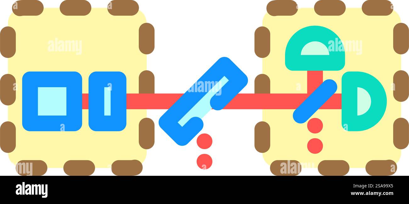 communication quantum technology color icon vector. communication quantum technology sign ...