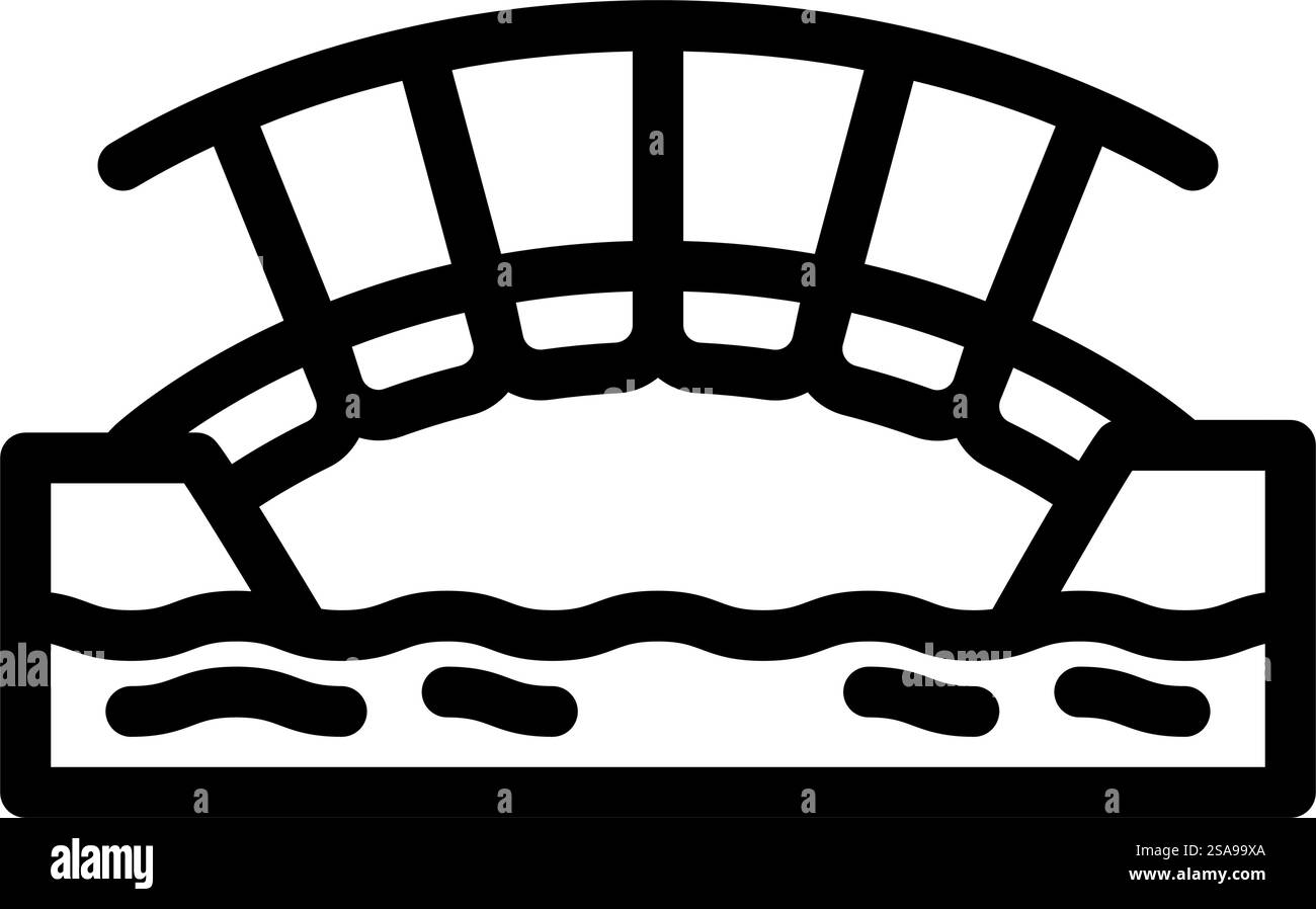 wooden bridge line icon vector. wooden bridge sign. isolated contour ...