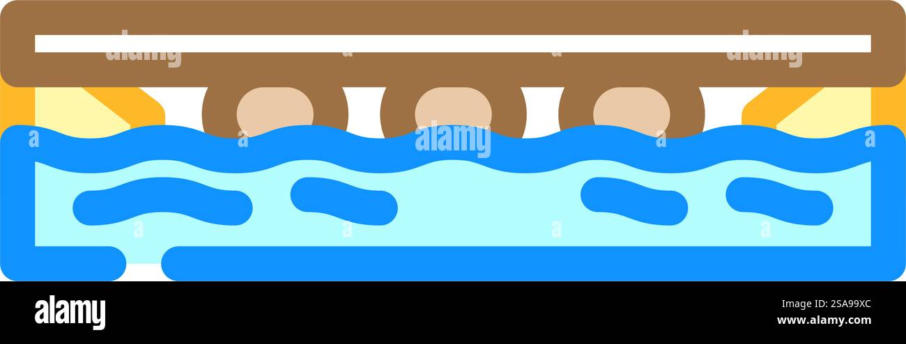 floating bridge color icon vector. floating bridge sign. isolated ...