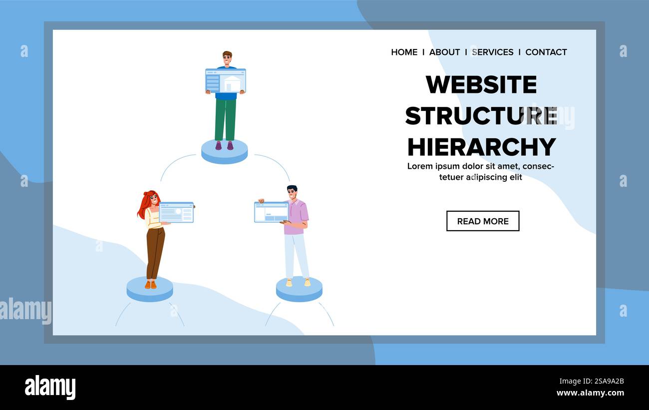 sitemap website structure hierarchy vector. categories subpages, subcategories parent, child ...