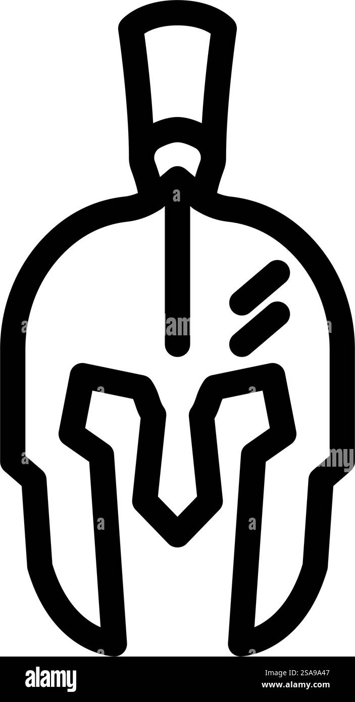 helmet battle spartan roman line icon vector. helmet battle spartan ...