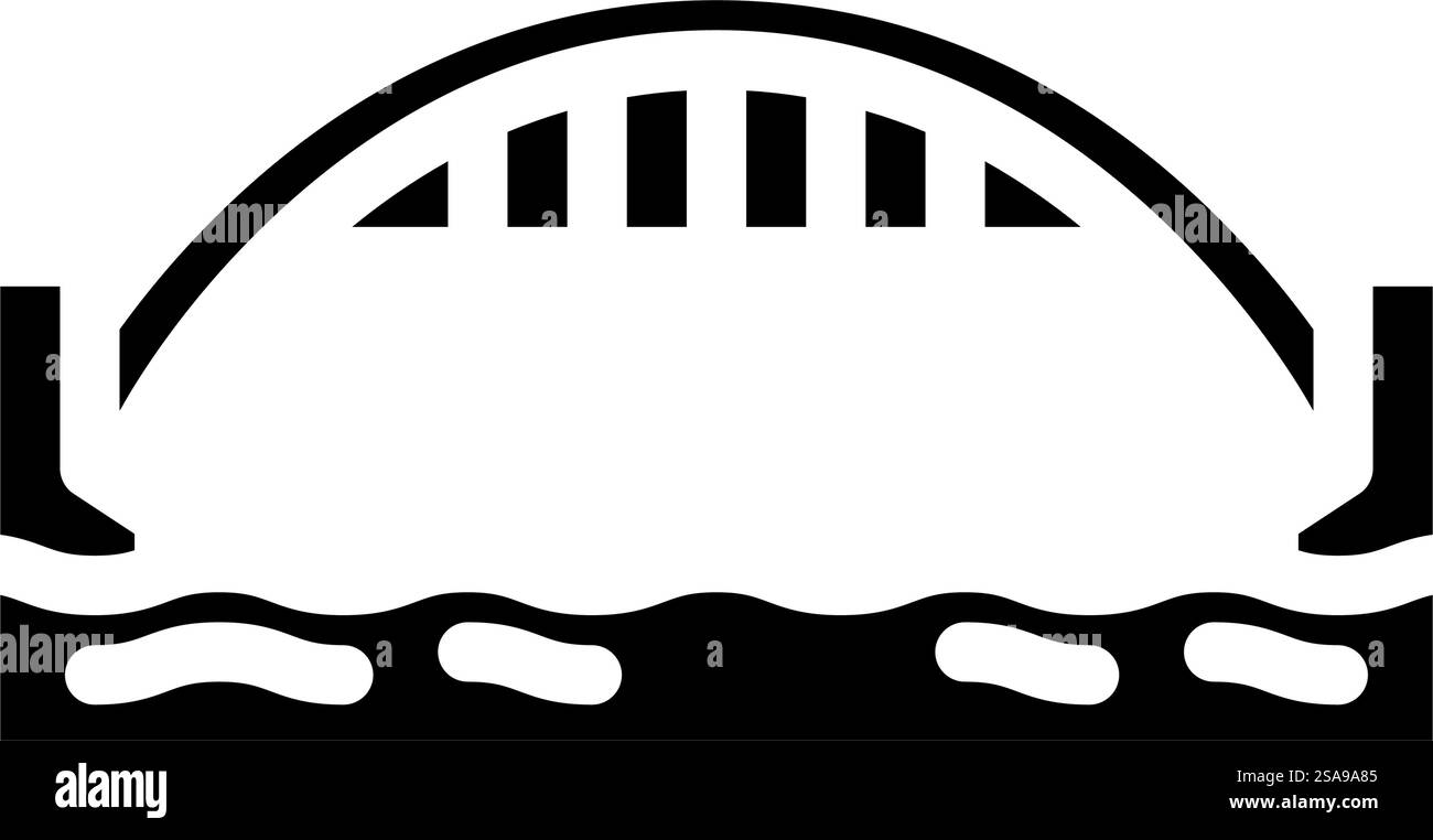 arch bridge glyph icon vector. arch bridge sign. isolated symbol ...