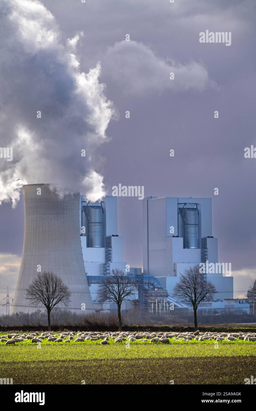 RWE Power Lignite-fired power station Neurath, near Grevenbroich, power ...