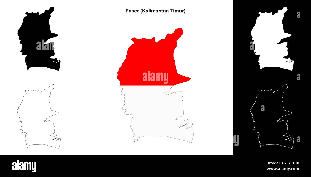 Paser blank outline map set Stock Vector Image & Art - Alamy