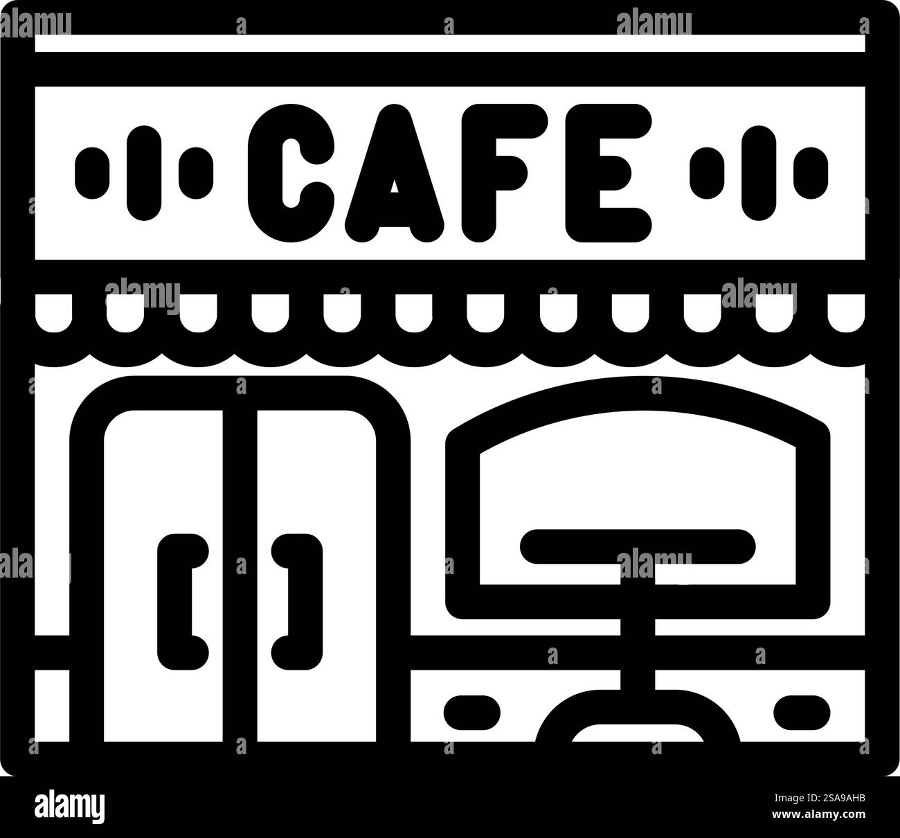 sidewalk cafe street cafe line icon vector. sidewalk cafe street cafe ...