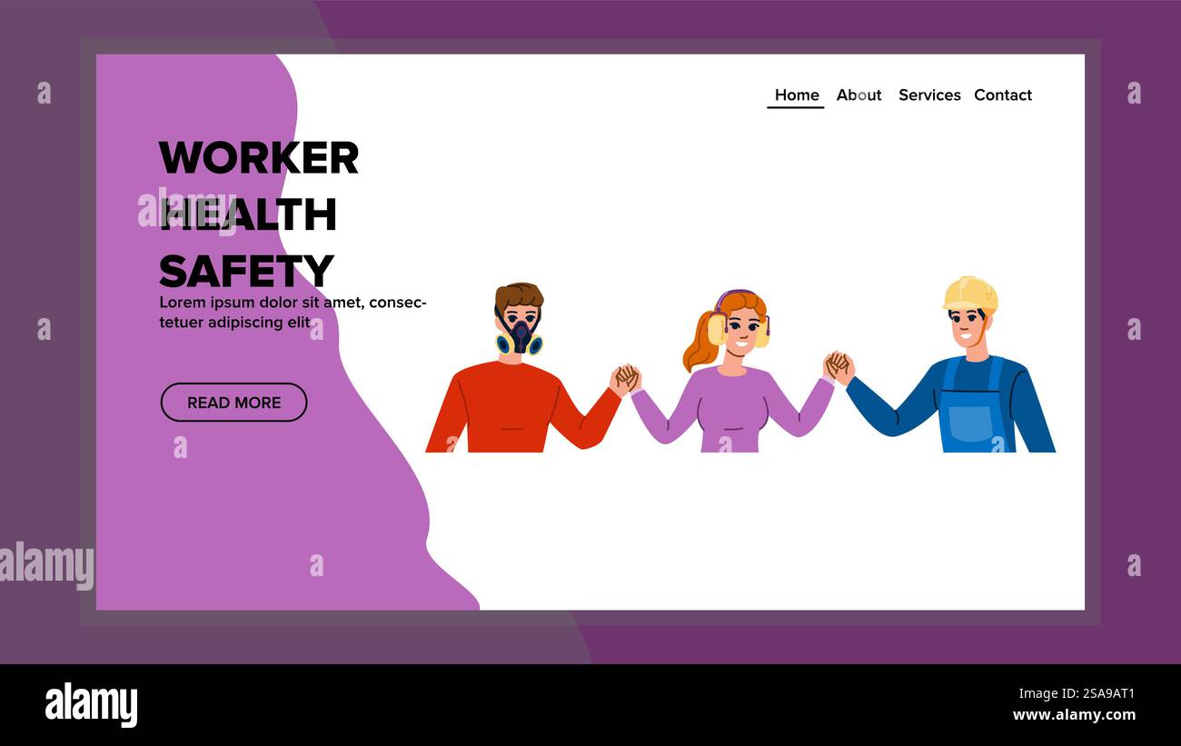 hazards worker health safety vector. protection regulations, training ...
