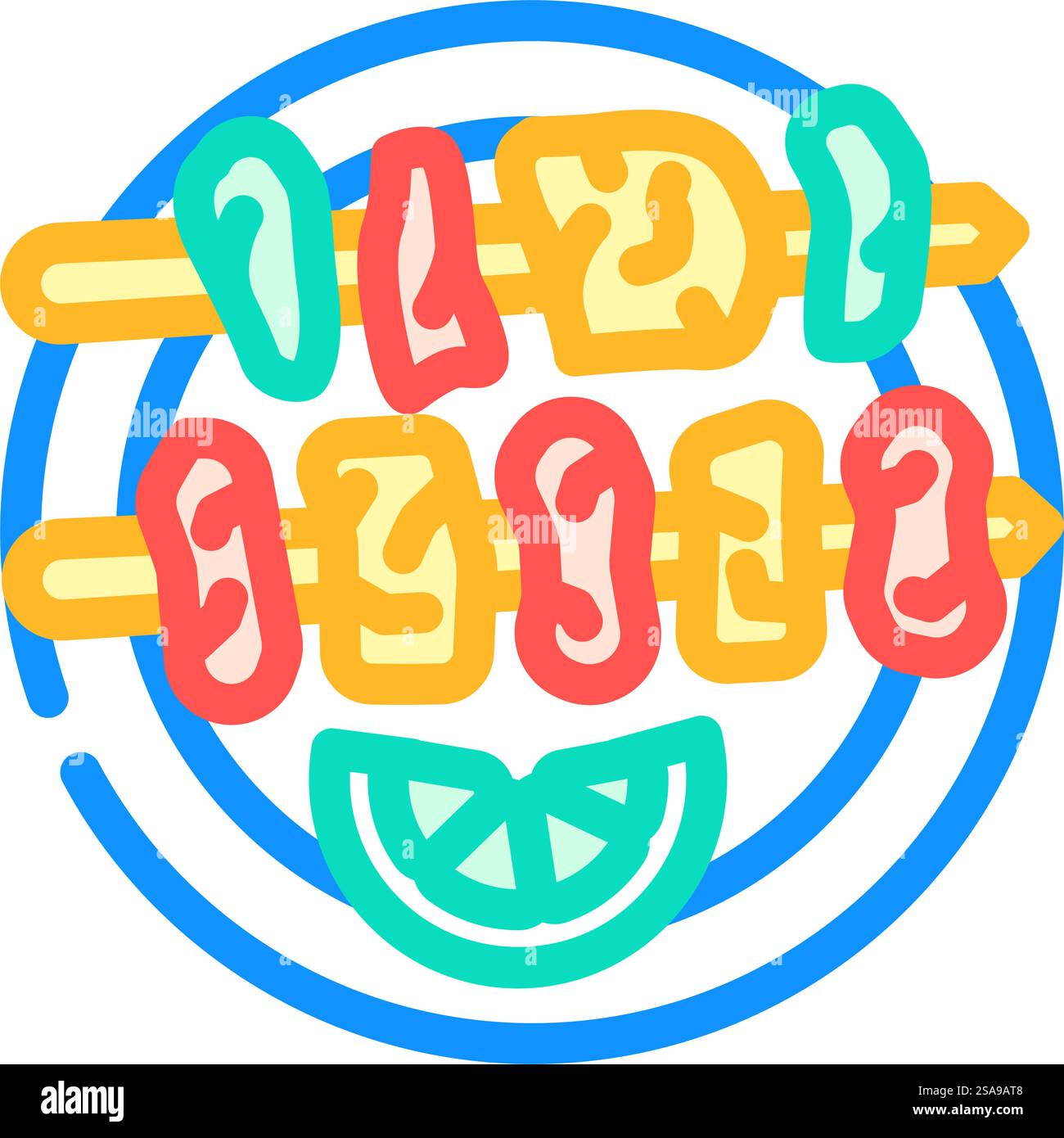 paneer tikka indian cuisine color icon vector. paneer tikka indian ...