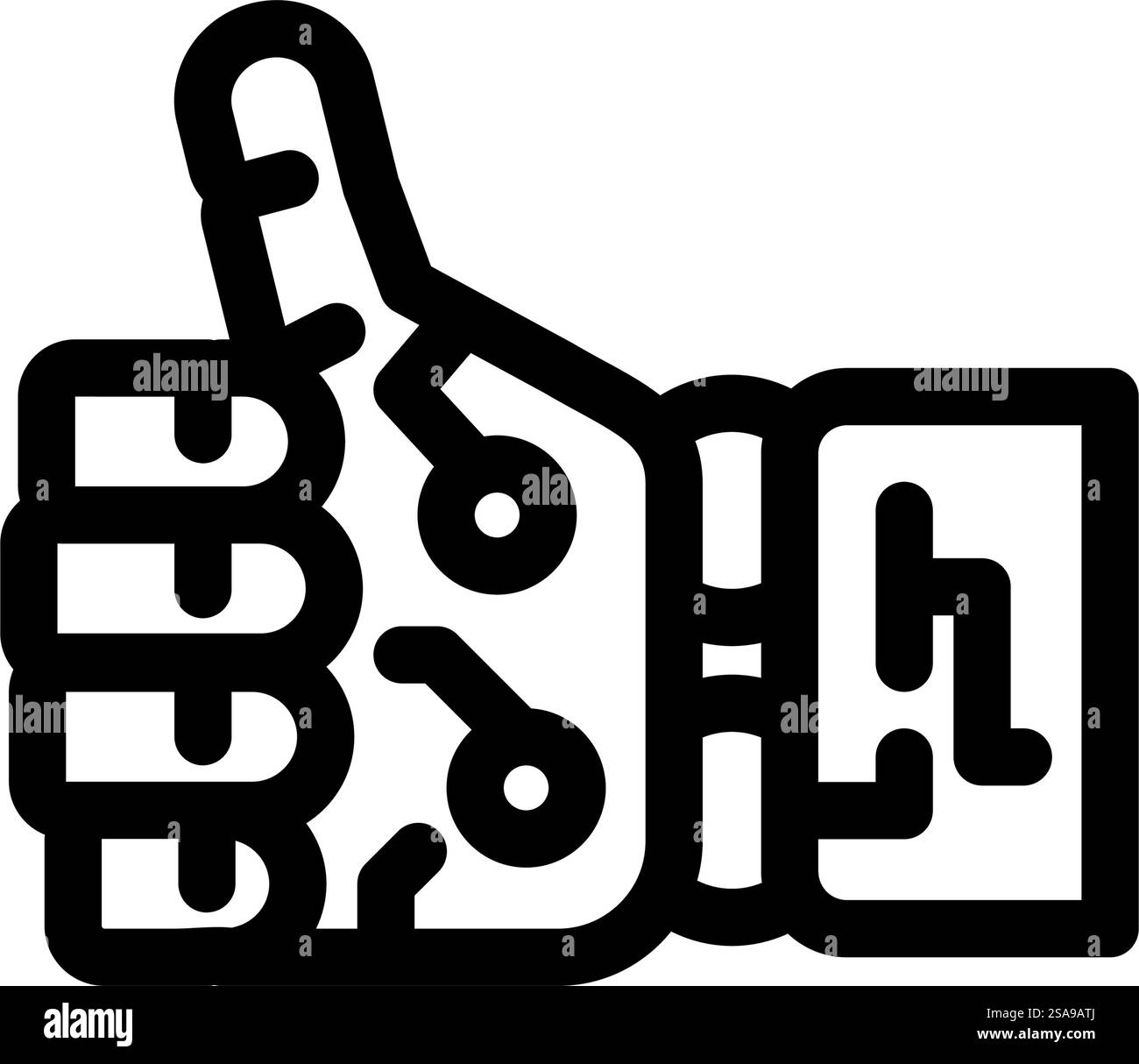 thumb up robot hand gesture line icon vector. thumb up robot hand gesture sign. isolated contour ...