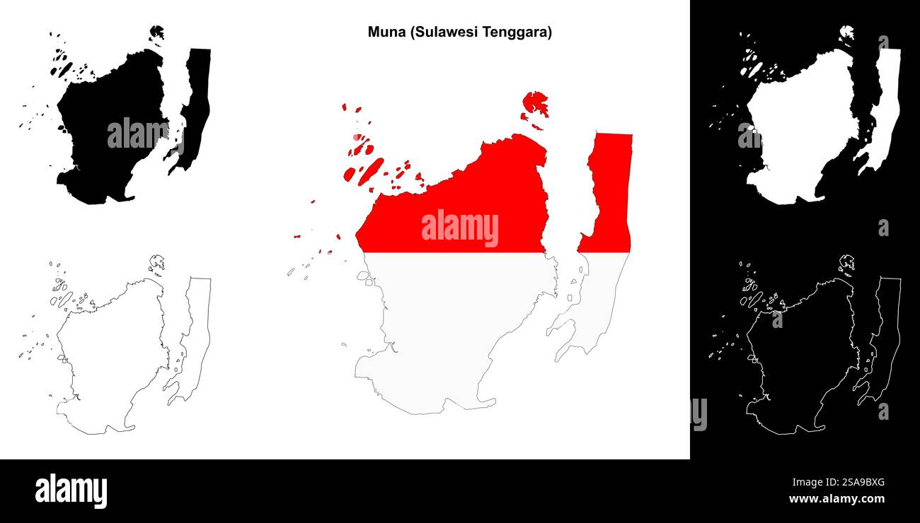 Muna blank outline map set Stock Vector Image & Art - Alamy