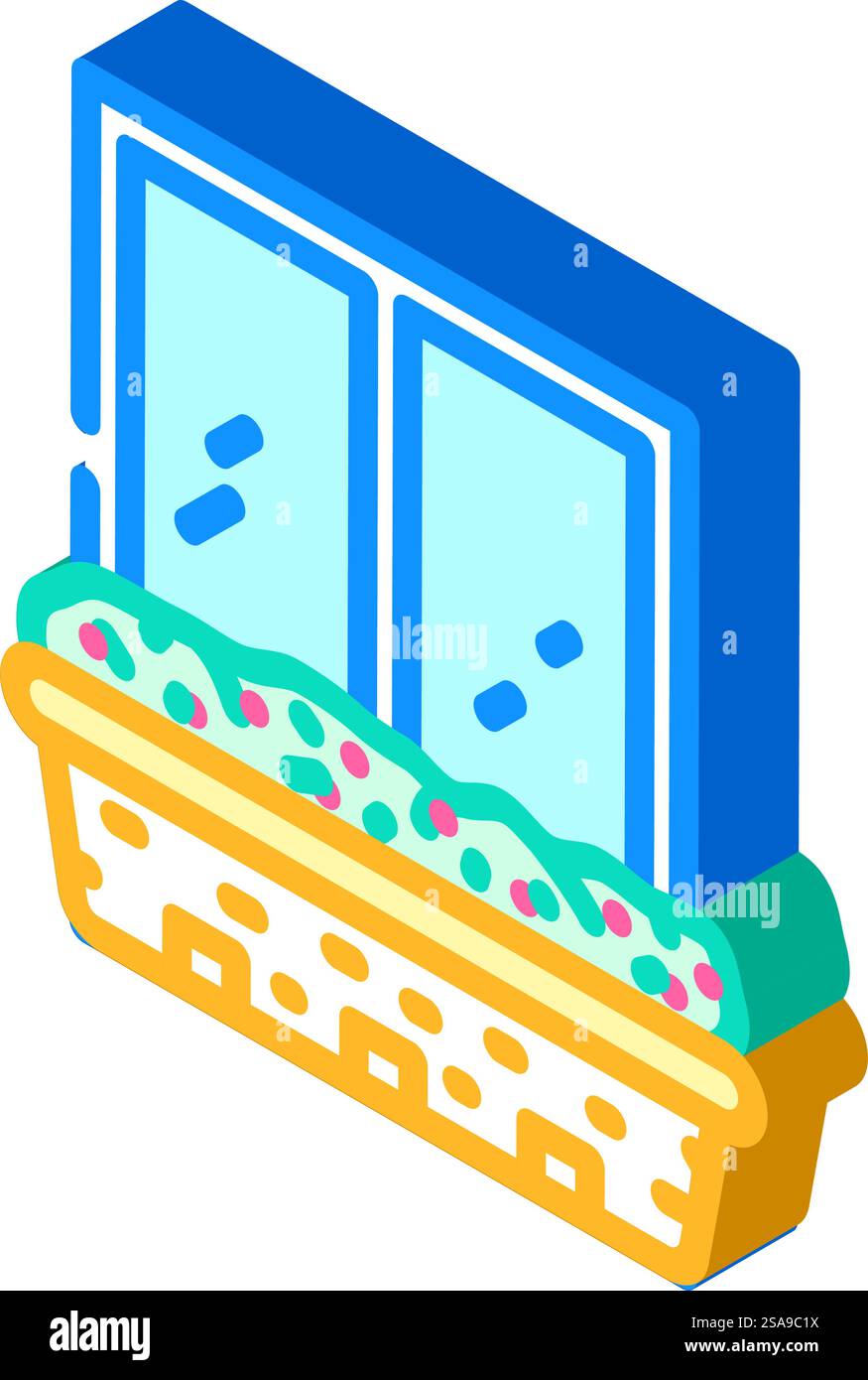 window boxes urban gardening isometric icon vector. window boxes urban ...