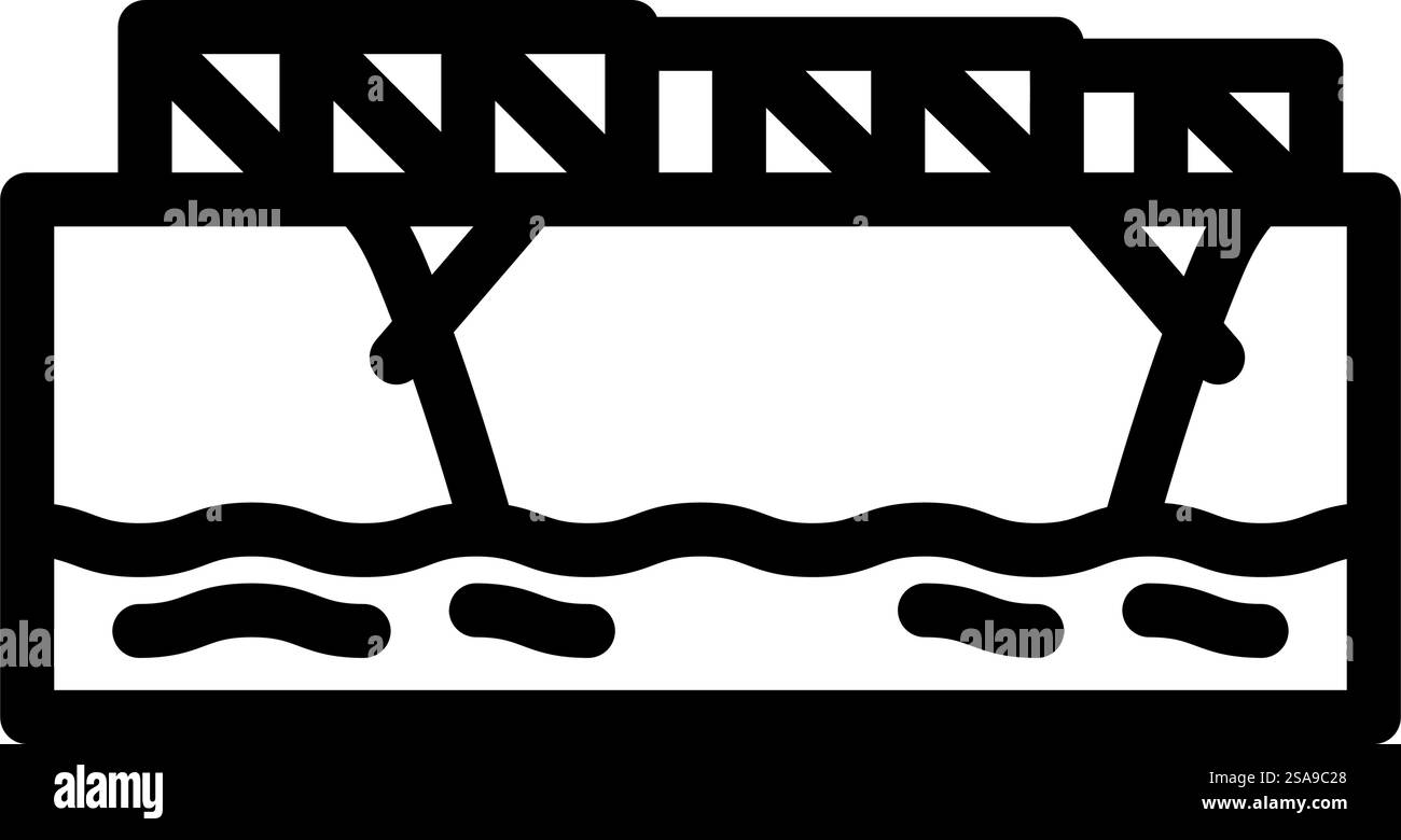 bailey bridge line icon vector. bailey bridge sign. isolated contour ...