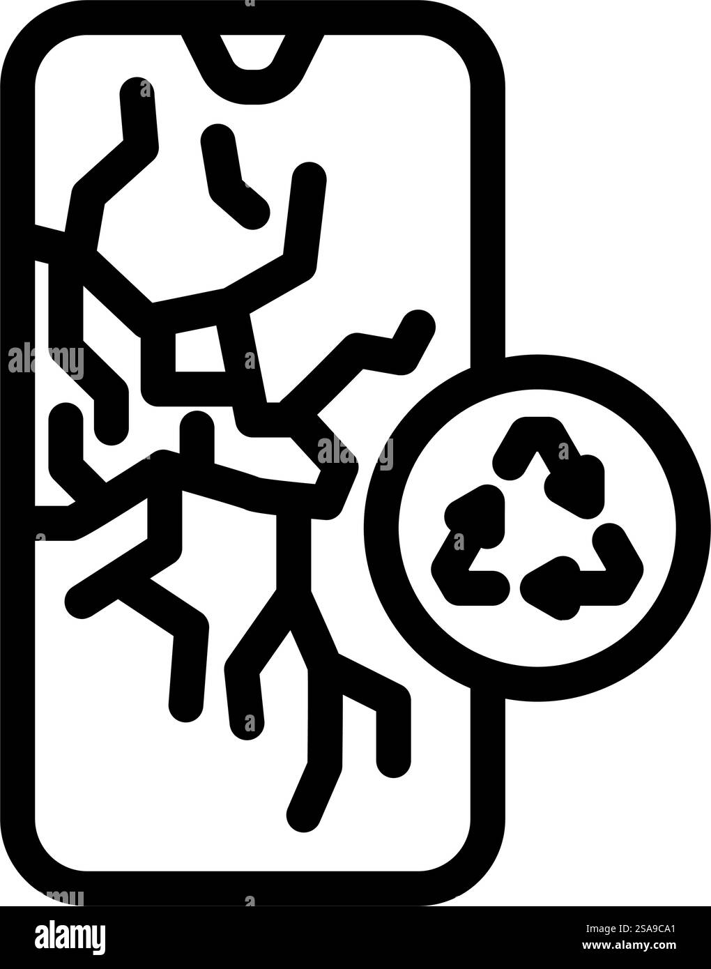 plastics recycling line icon vector. plastics recycling sign. isolated ...