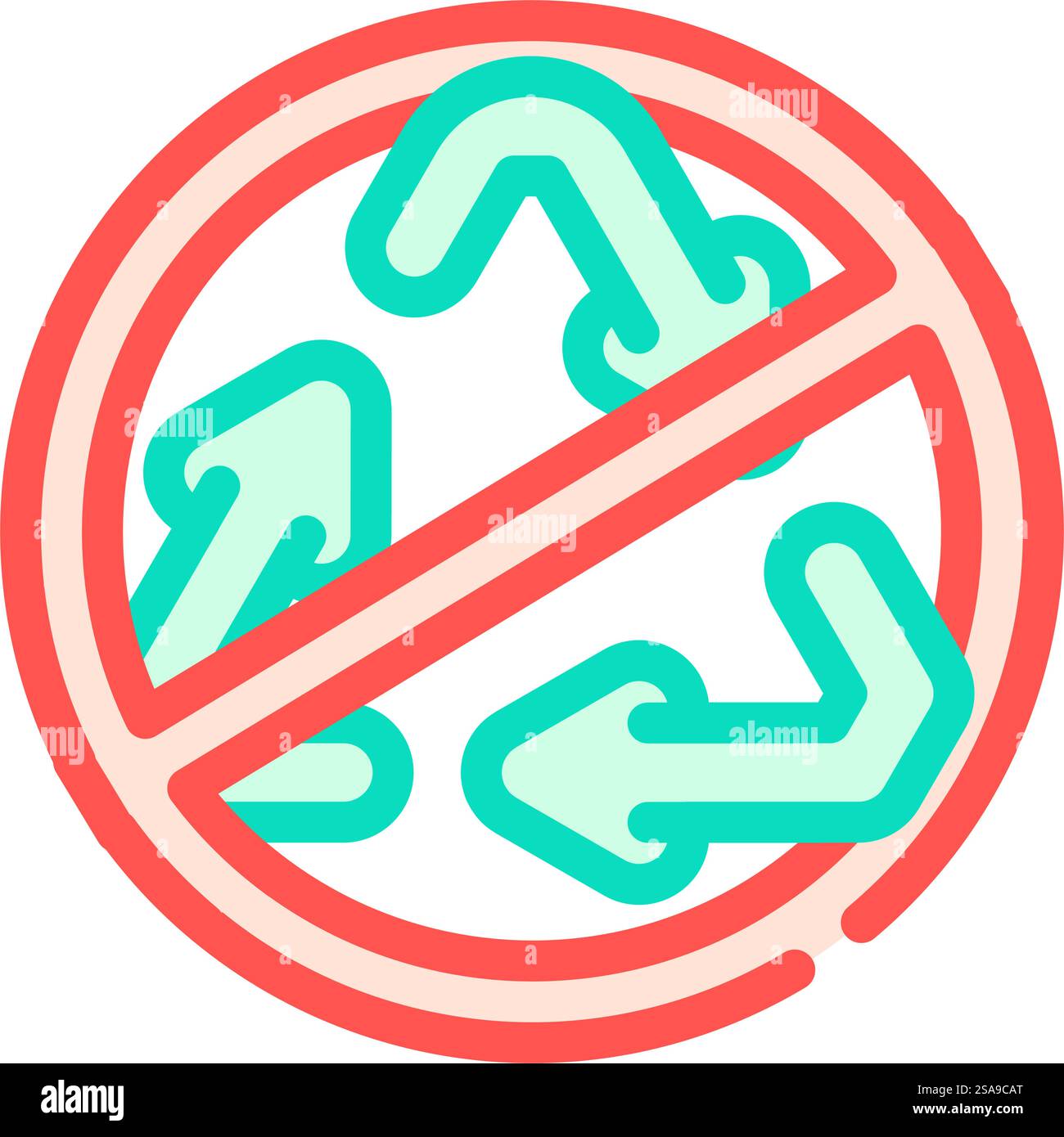 non biodegradable waste sorting color icon vector. non biodegradable ...