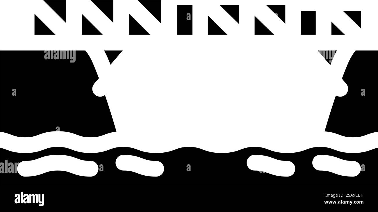 bailey bridge glyph icon vector. bailey bridge sign. isolated symbol ...