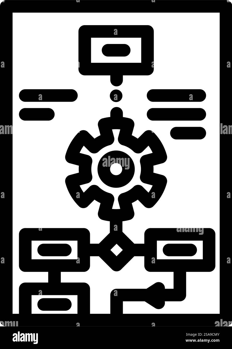 Process Modeling Analyst Line Icon Vector Process Modeling Analyst