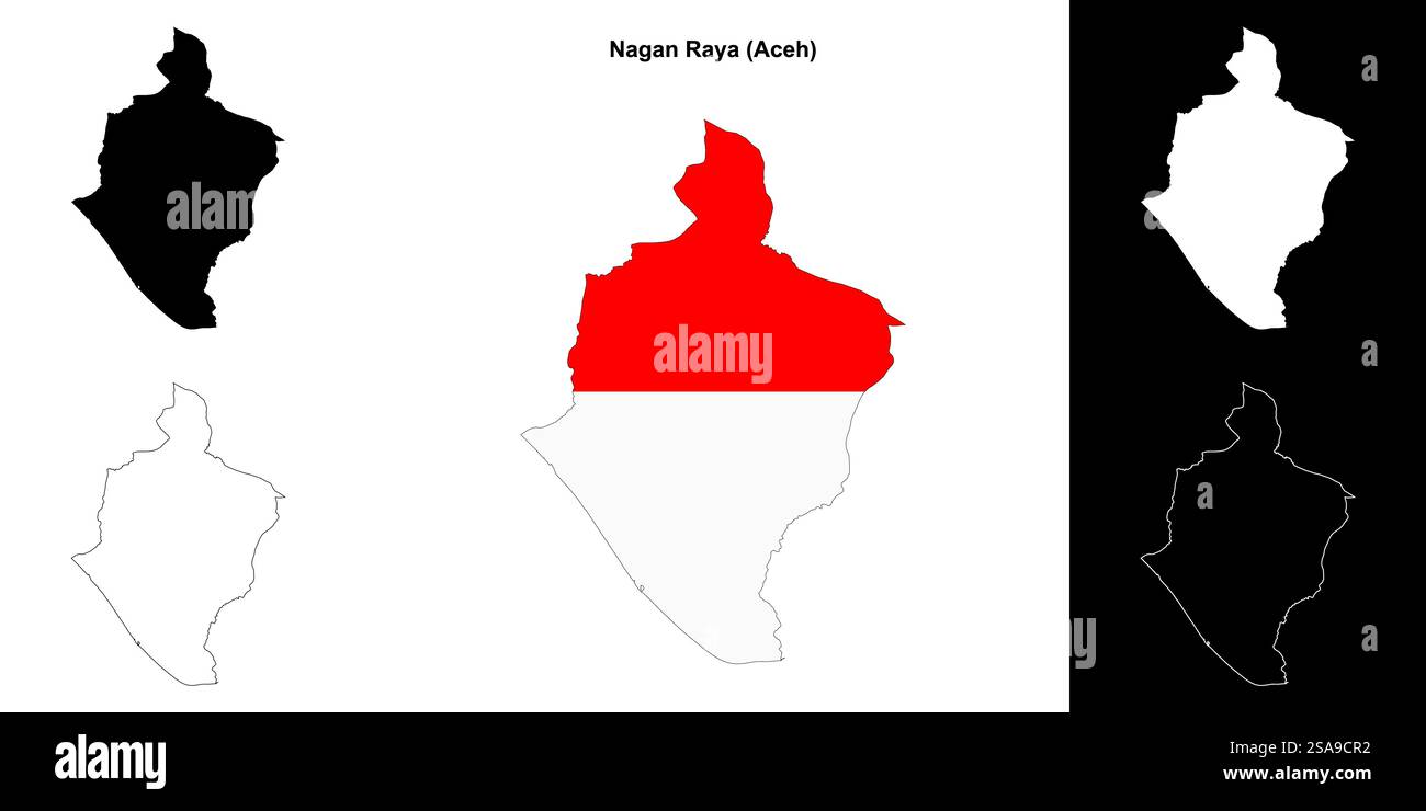 Nagan raya vector outline map hi-res stock photography and images - Alamy
