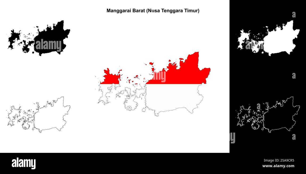 Manggarai Barat blank outline map set Stock Vector Image & Art - Alamy