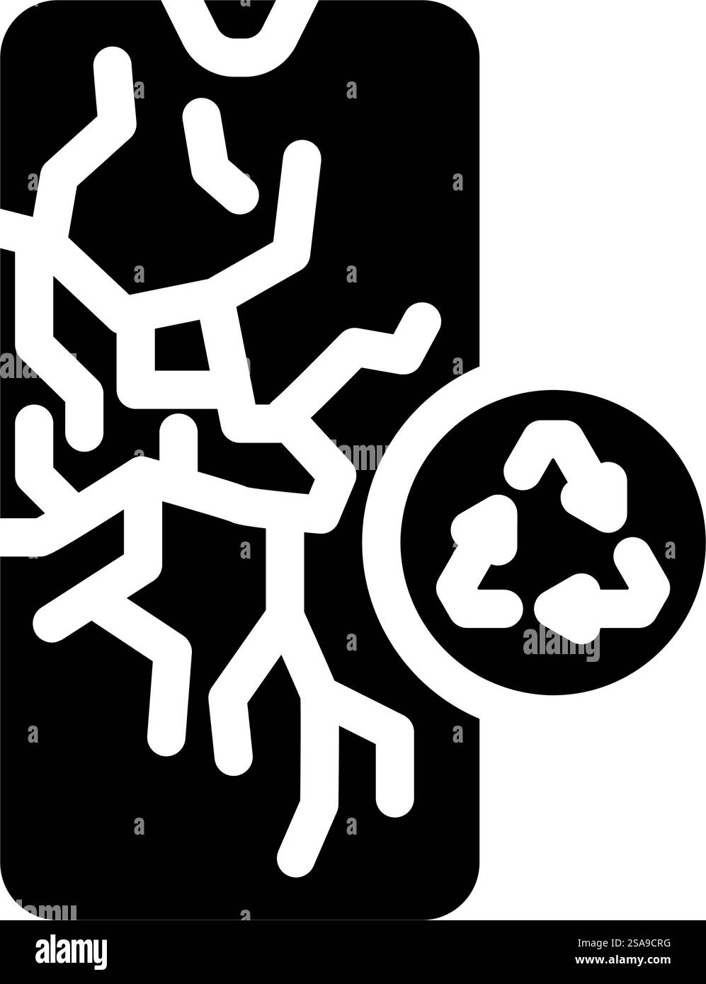 plastics recycling glyph icon vector. plastics recycling sign. isolated ...