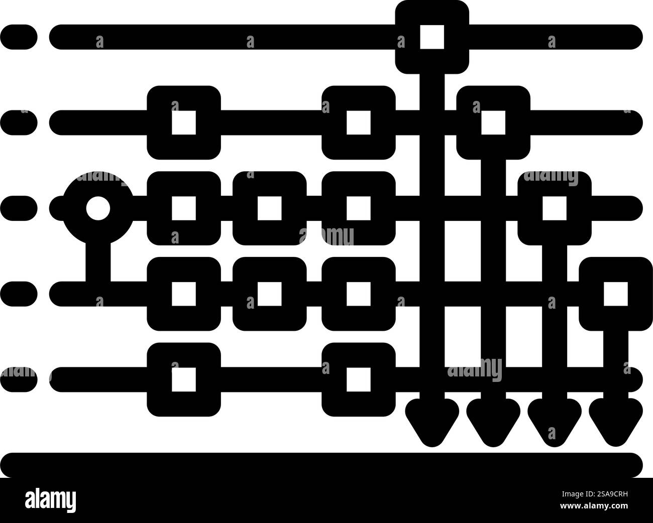 Circuit Quantum Technology Line Icon Vector Circuit Quantum Technology