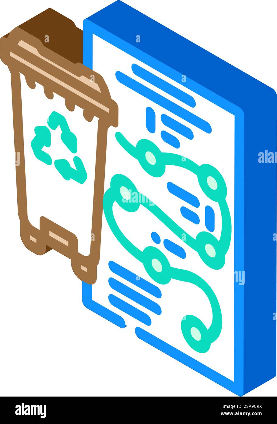 waste management waste sorting isometric icon vector. waste management ...