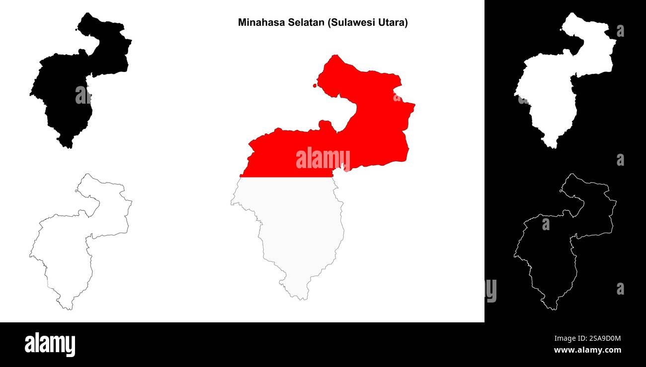 Minahasa selatan vector outline map hi-res stock photography and images - Alamy