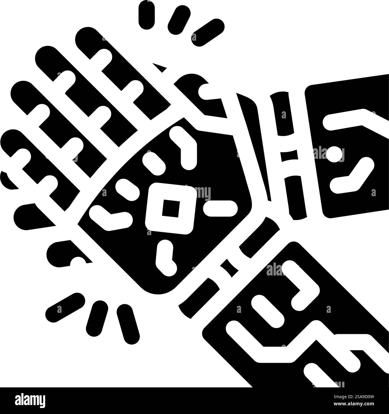 clap applause robot hand gesture glyph icon vector. clap applause robot ...
