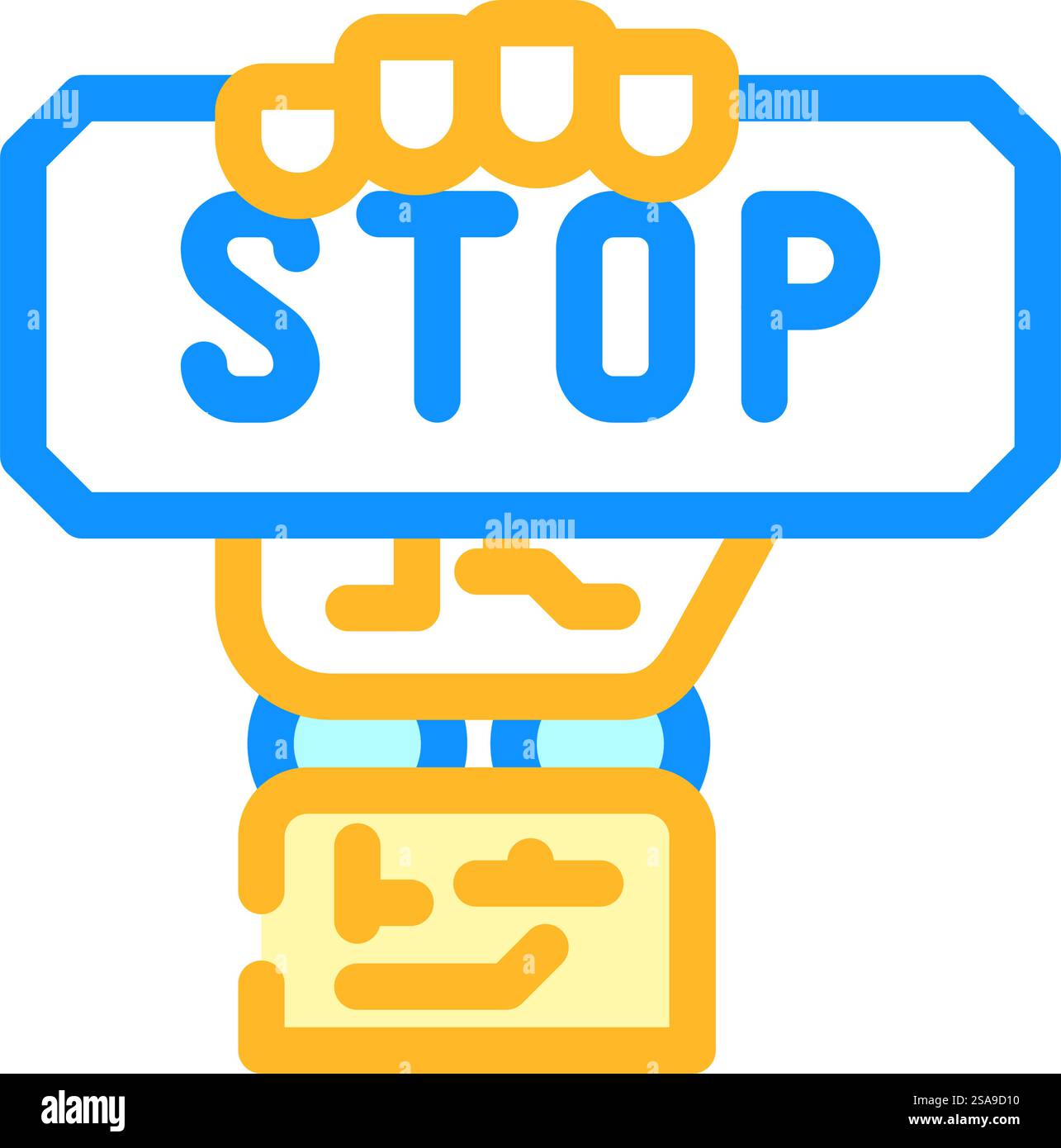 stop robot hand gesture color icon vector. stop robot hand gesture sign ...