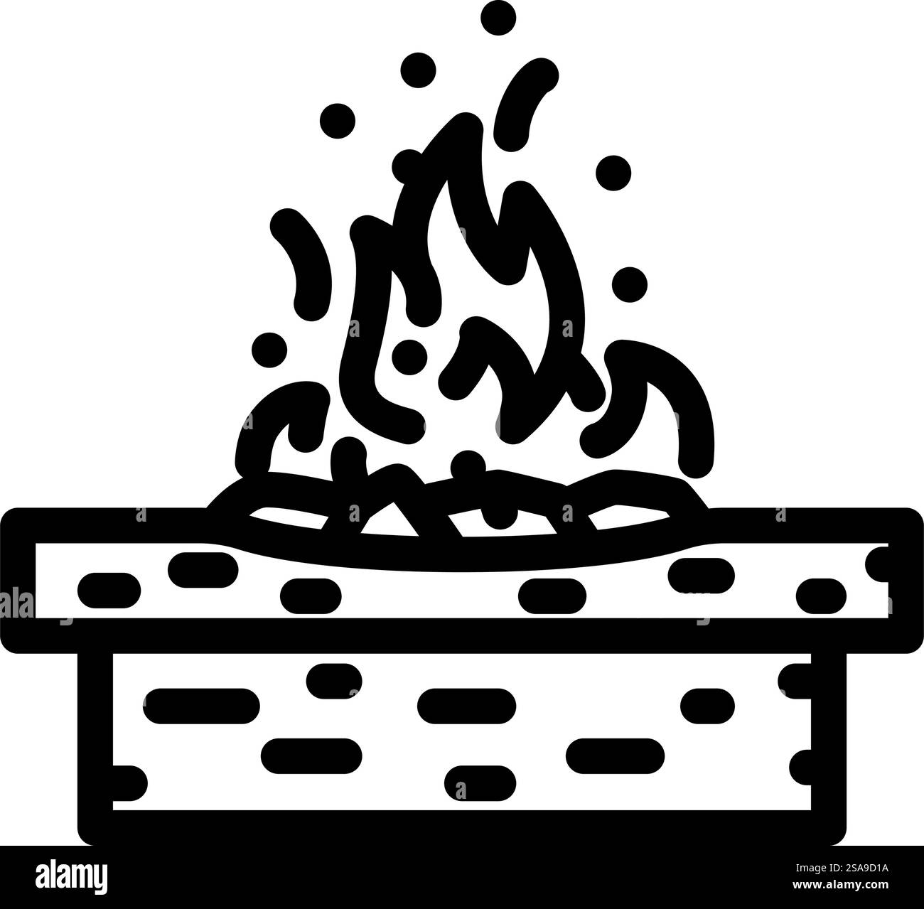 fire pit table outdoor furniture line icon vector. fire pit table ...