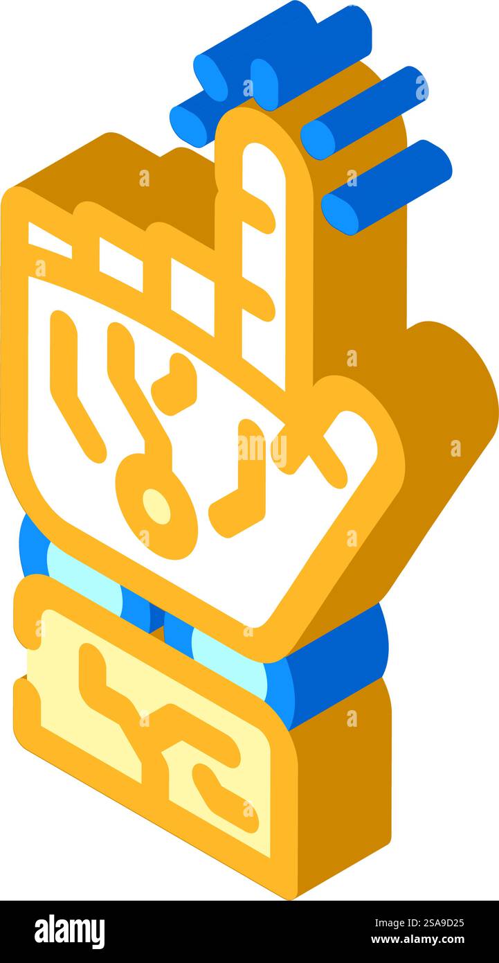 press click robot hand gesture isometric icon vector. press click robot ...