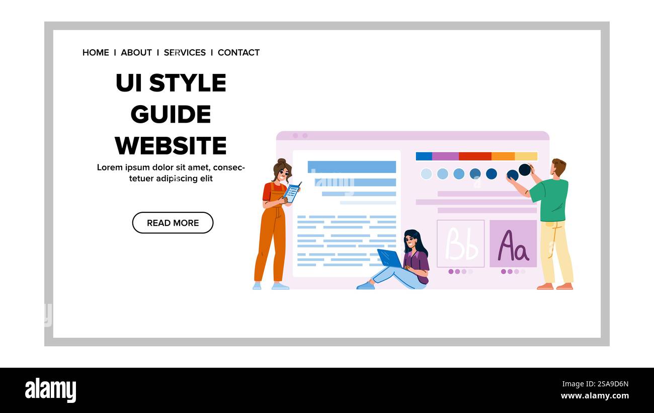 navigation ui style guide website vector. buttons icons, images ...