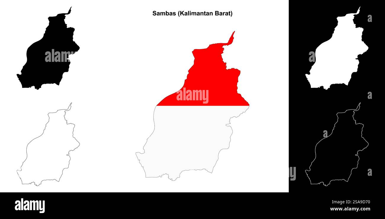 Sambas blank outline map set Stock Vector Image & Art - Alamy