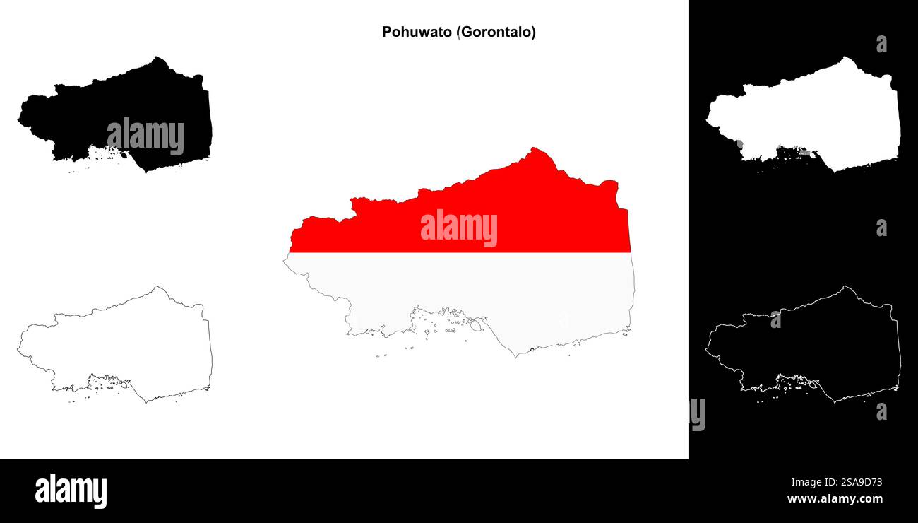Pohuwato blank outline map set Stock Vector Image & Art - Alamy