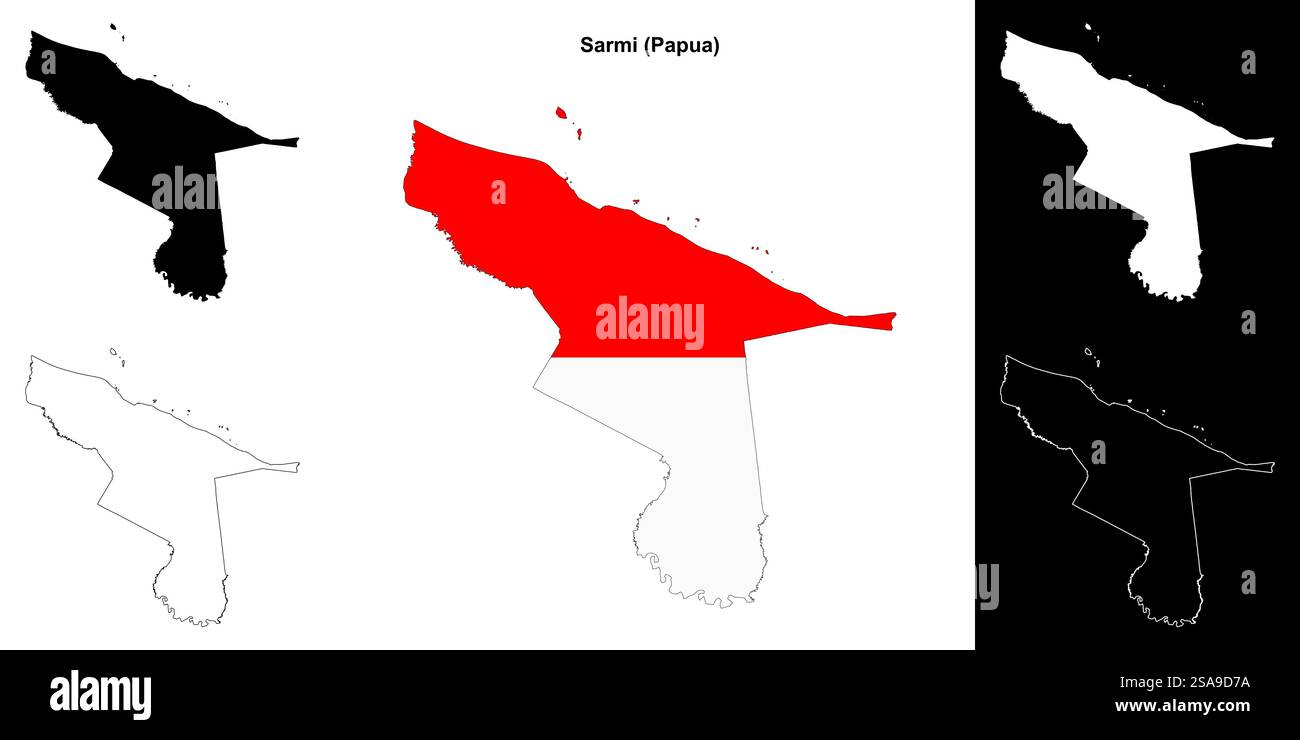 Sarmi outline map hi-res stock photography and images - Alamy