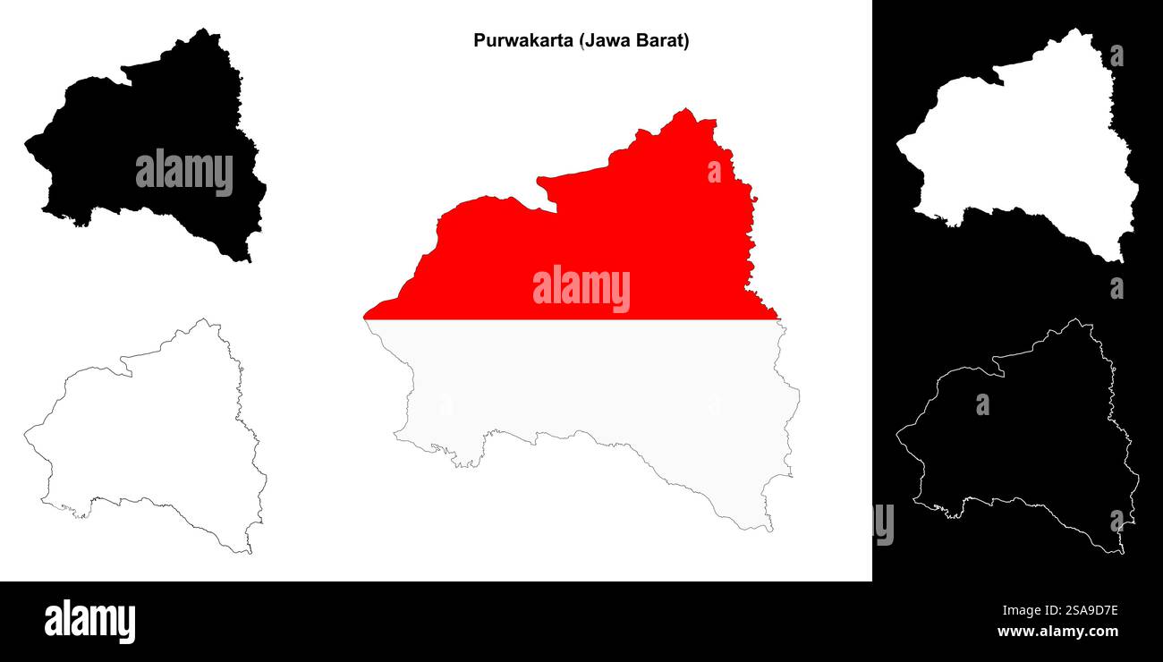 Purwakarta blank outline map set Stock Vector Image & Art - Alamy