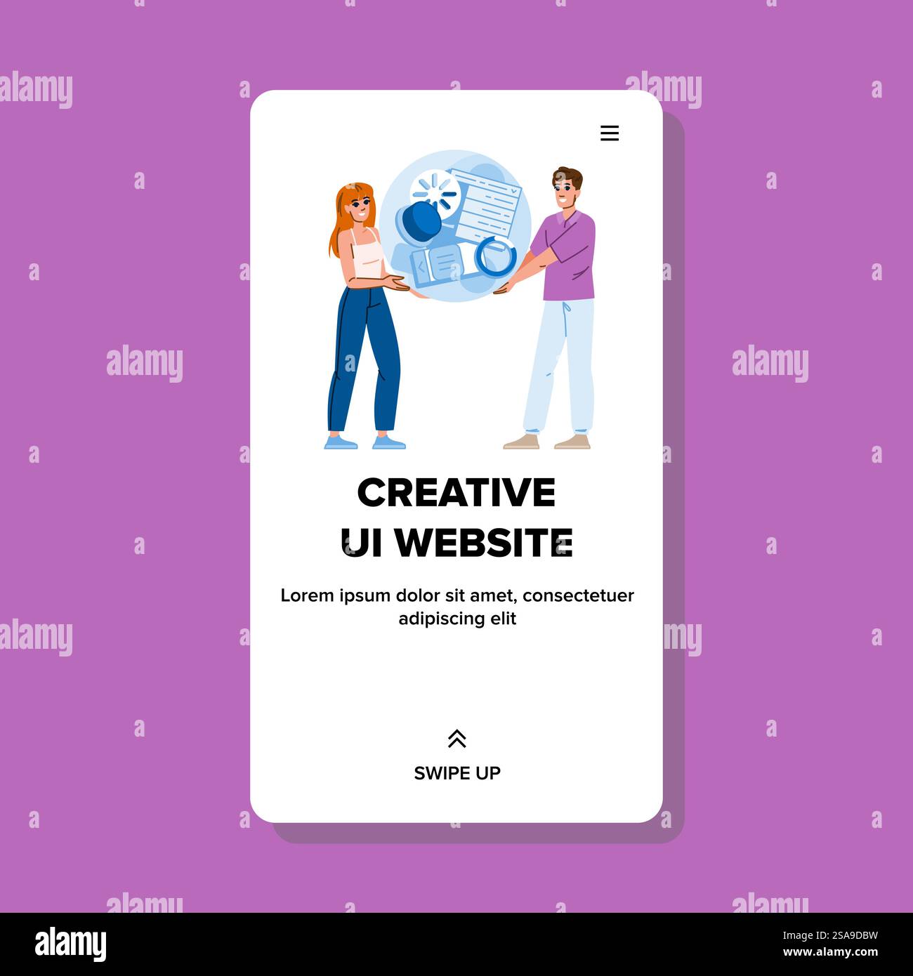 interface creative ui website vector. experience interactive, modern ...