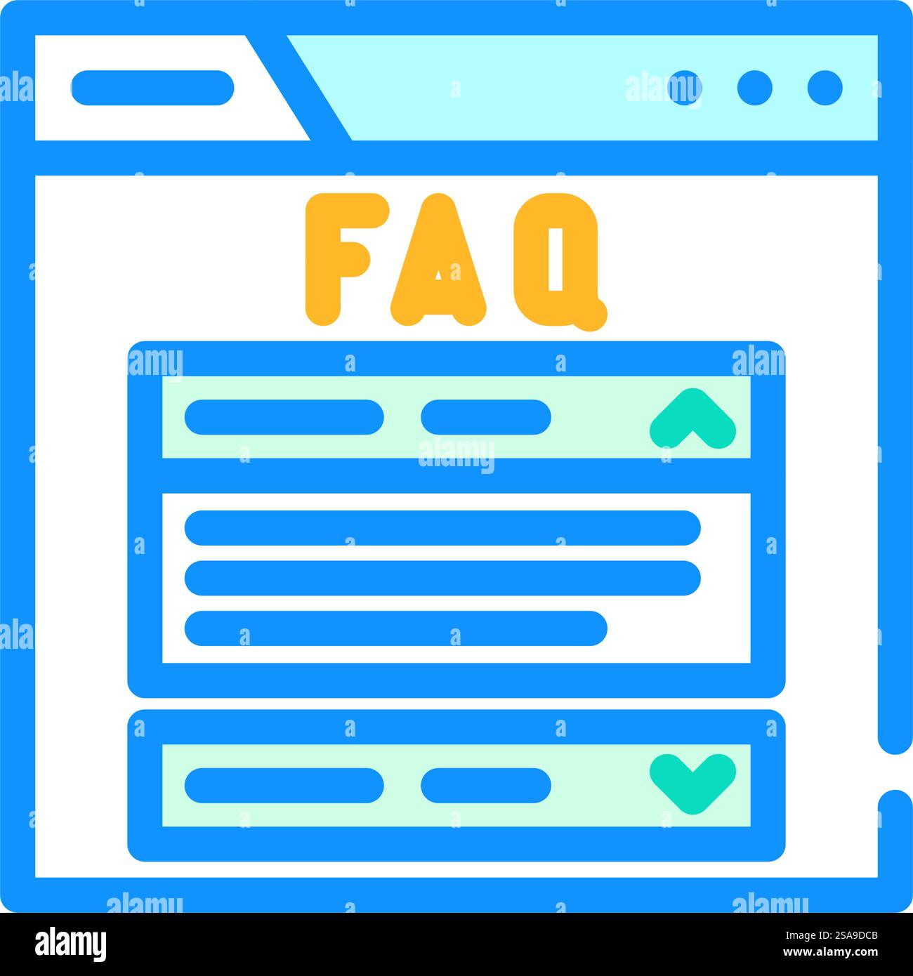 faq schema seo color icon vector. faq schema seo sign. isolated symbol ...