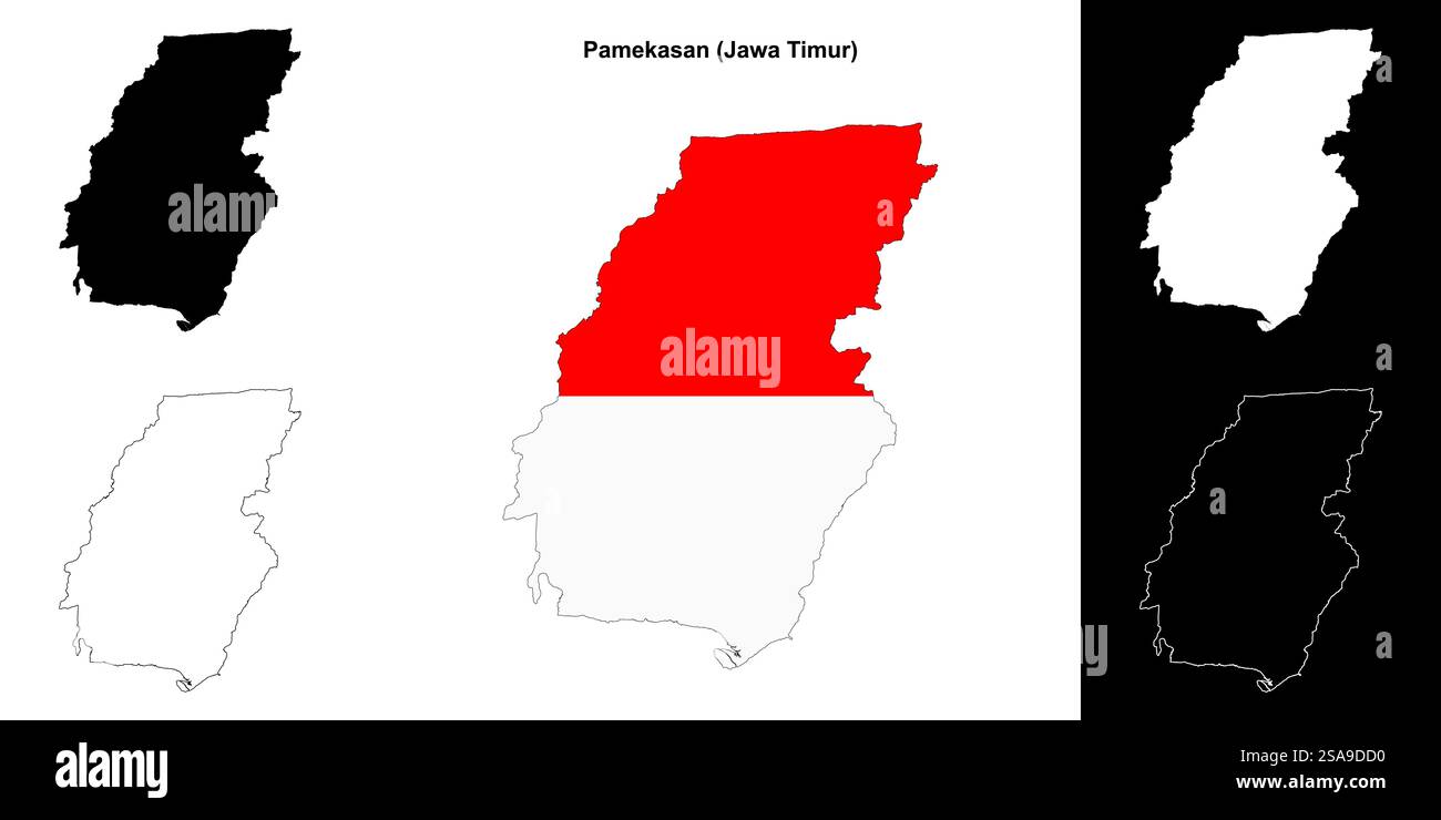 Pamekasan blank outline map set Stock Vector Image & Art - Alamy