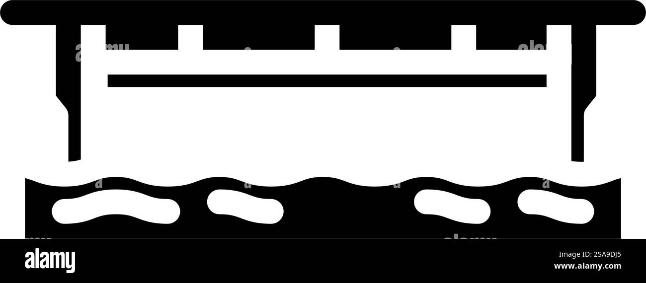 plate girder bridge glyph icon vector. plate girder bridge sign ...