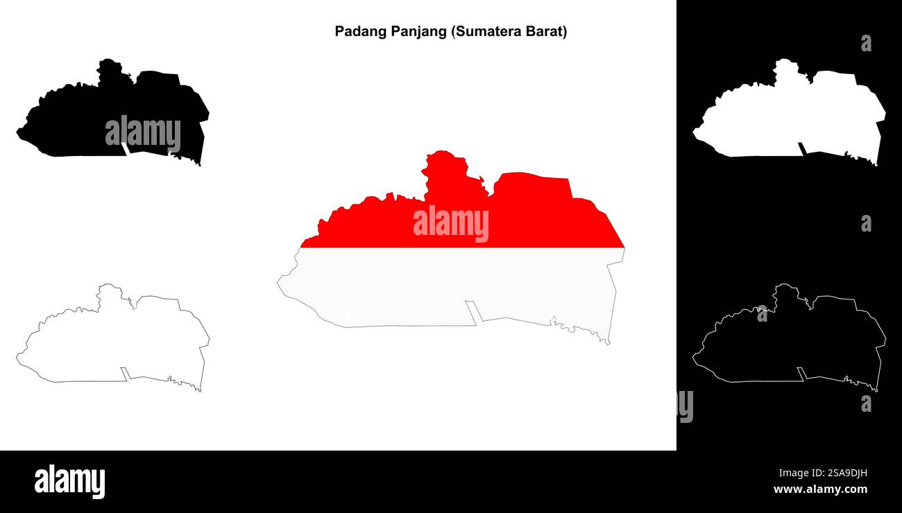 Padang panjang outline map hi-res stock photography and images - Alamy