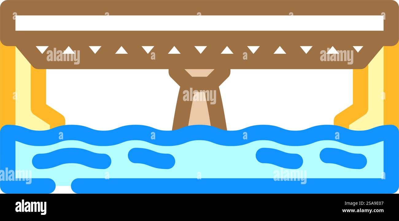 girder bridge color icon vector. girder bridge sign. isolated symbol ...