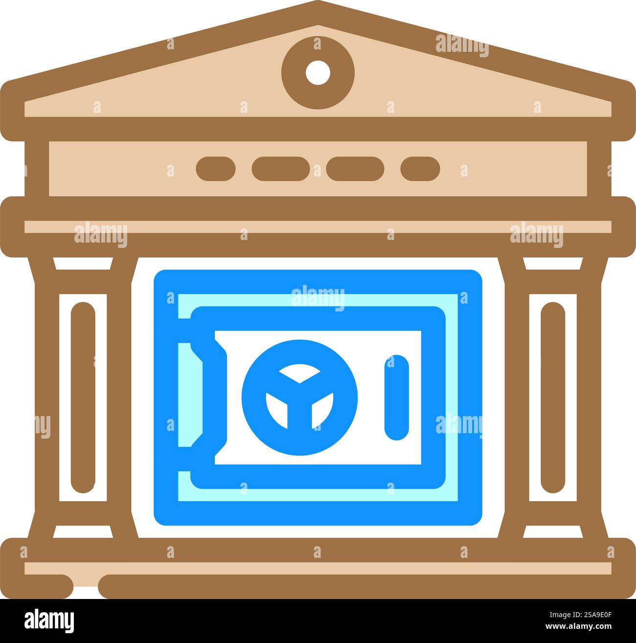 tax bank building color icon vector. tax bank building sign. isolated ...