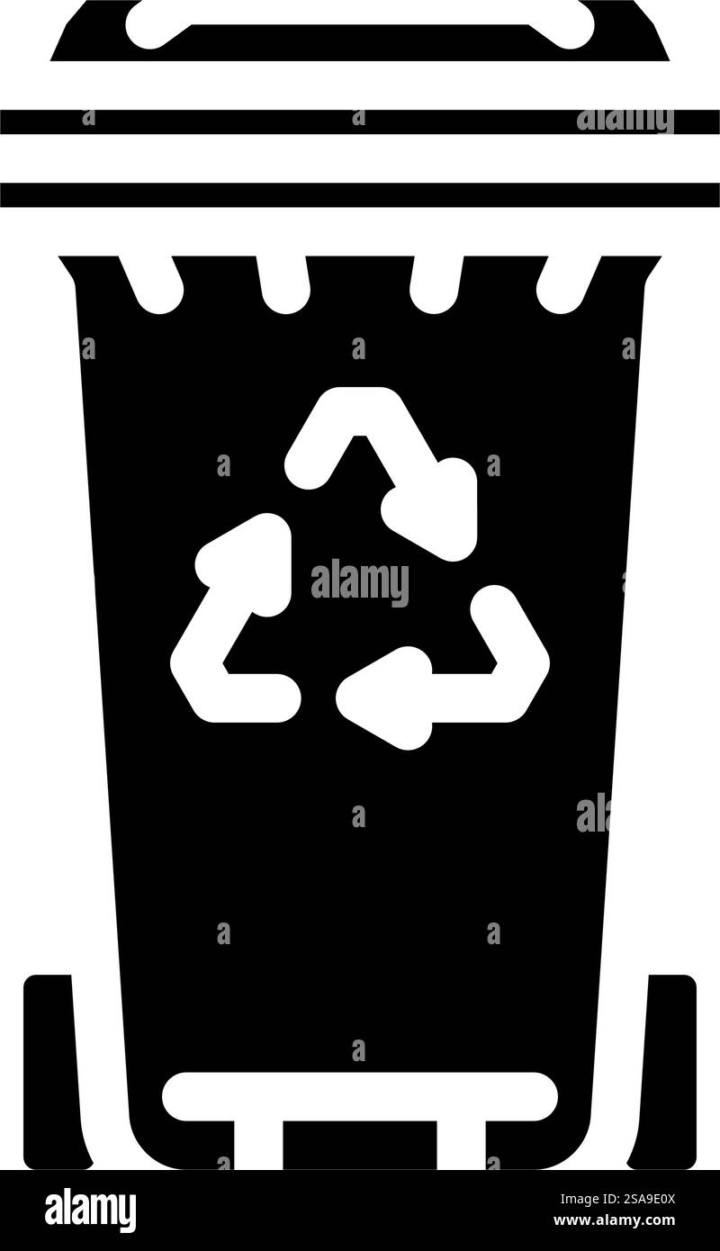 bin waste sorting glyph icon vector. bin waste sorting sign. isolated ...