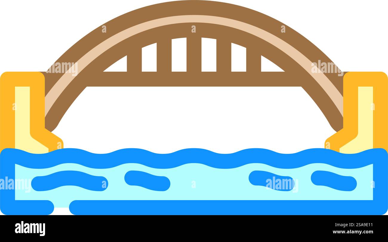 arch bridge color icon vector. arch bridge sign. isolated symbol ...