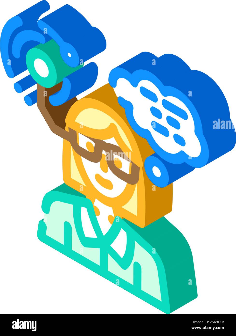 geek chic tech enthusiast isometric icon vector. geek chic tech ...