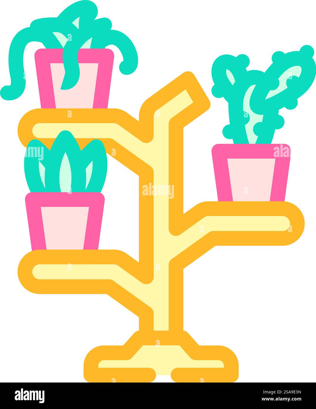 plant stands urban gardening color icon vector. plant stands urban ...