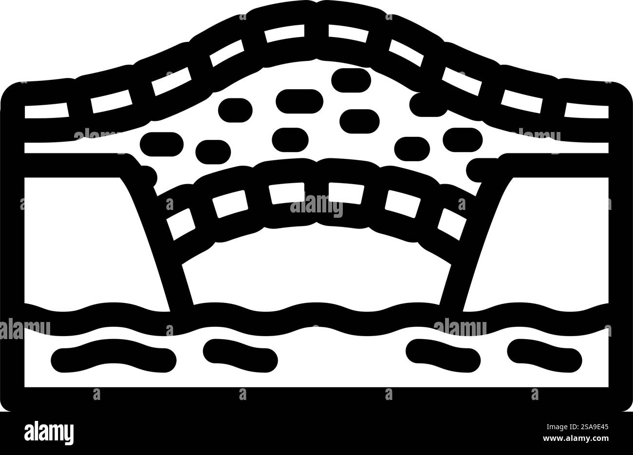 stone bridge line icon vector. stone bridge sign. isolated contour ...